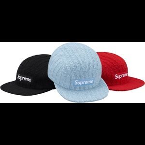 Supreme | Accessories | Supreme Blue Fitted Cable Knit Camp Cap | Poshmark